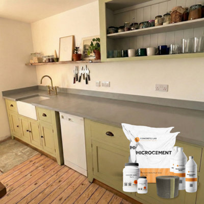 Concrete Lab Olive Green Satin Microcement Worktop Kit 5m2
