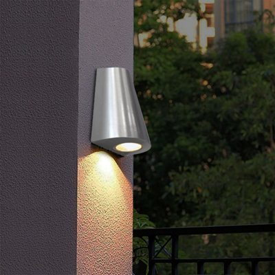 Cone Shape Outdoor Wall Light Stainless Steel Finish Exterior Single ...