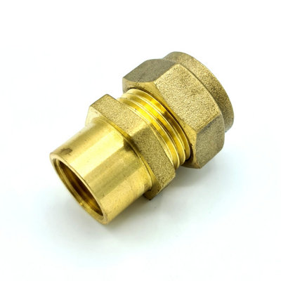 Conex 15mm x G3/8 Female Coupler Adaptor Brass Compression Fittings Straight Connector | DIY at B&Q