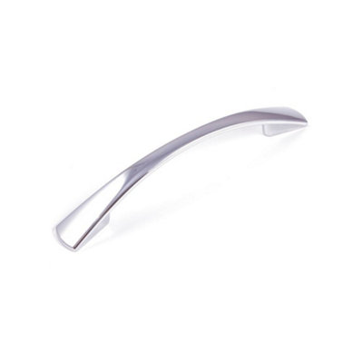 Conical Tapered Kitchen Cabinets Bow Handle, 96mm Centres, Chrome