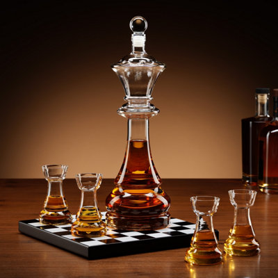 Connoisseur Creations Chess Decanter Set - Fun & Unique Design