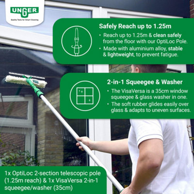 Conservatory Window Cleaner Kit - Telescopic Pole, Squeegee & Washer ...