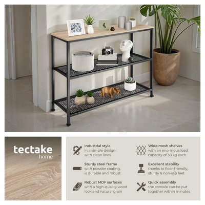 Console Table Bristol - Industrial Wood Light, Oak Sonoma