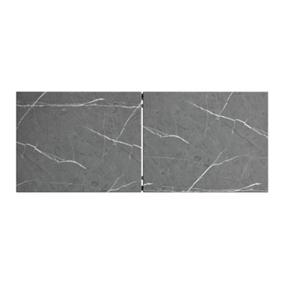 Console Table Seren Grey Marble Effect MDF Top 8cm Thick Living Room ...