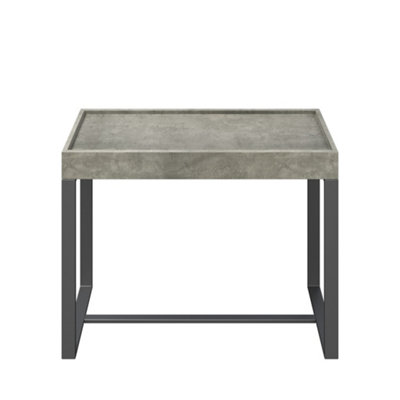 Console Table Strata Grey Concrete Effect MDF Top 10cm Thick Living ...
