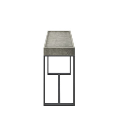 Console Table Strata Grey Concrete Effect MDF Top 10cm Thick Living ...