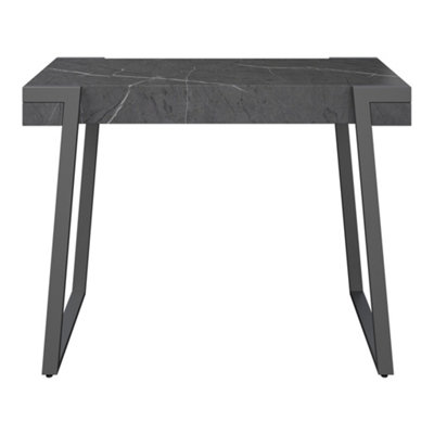 Console Table Verve Grey Marble Effect MDF Top 10cm Thick Living Room ...