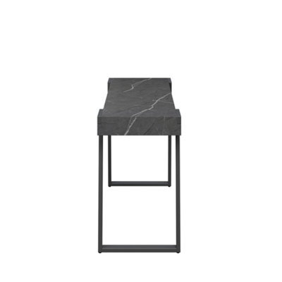 Console Table Verve Grey Marble Effect MDF Top 10cm Thick Living Room ...