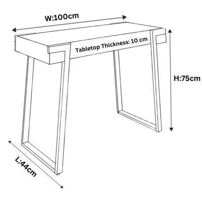 Console Table Verve Grey Marble Effect MDF Top 10cm Thick Living Room ...