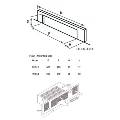 Consort 2kW Electric Kitchen Plinth Heater Wireless Remote Controlled ...
