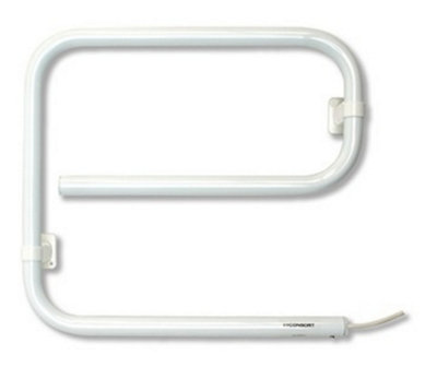 Consort TRJ40 Adjustable Heated Towel Rail with Wall Brackets in White