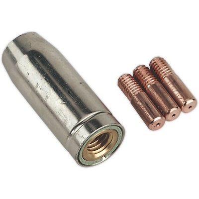 Contact Tip & Nozzle Bundle for MB15 Torches - 0.6mm Tips & Conical Nozzle