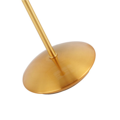 Contemporary and Sleek Brushed Gold Metal Table Lamp Base with Inline ...