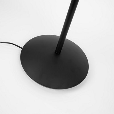 Contemporary and Sleek Matt Black Metal Floor Lamp Base with Inline Switch
