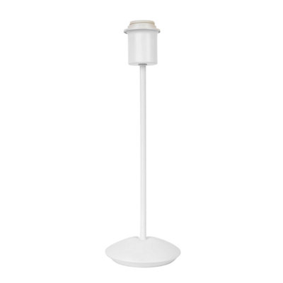 Contemporary and Sleek Matt White Metal Table Lamp Base with Inline Switch