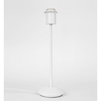Contemporary and Sleek Matt White Metal Table Lamp Base with Inline Switch