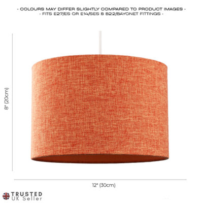 Contemporary and Sleek Orange Natural Linen Fabric Drum Lamp Shade 60w Max