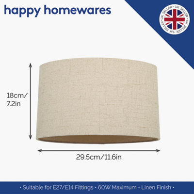 Contemporary and Sleek Taupe Stitched Effect Linen Fabric Oval Lamp Shade