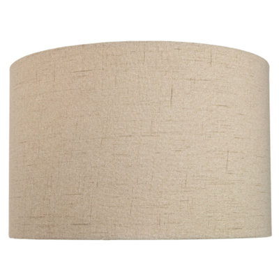 Contemporary and Sleek Taupe Textured 14 Linen Fabric Drum Lamp Shade ...