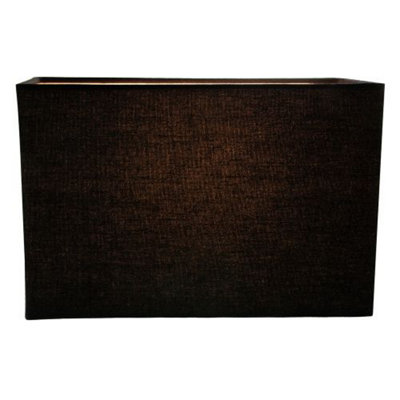 Contemporary and Stylish Jet Black Linen Fabric Rectangular Lamp Shade