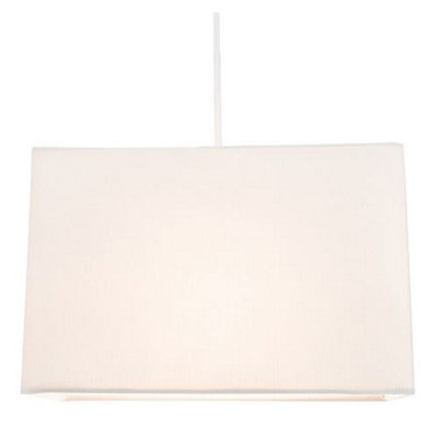 Contemporary and Stylish White Linen Fabric Rectangular Lamp Shade