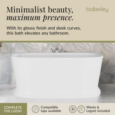 Contemporary Back To Wall Freestanding Bath from Balterley - 1500mm x 760mm