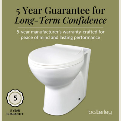 Contemporary Back to Wall Toilet Pan, White Ceramic Modern Bathroom WC ...