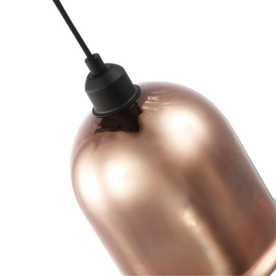 Contemporary Bell Shaped Copper Plated Glass Pendant Light Shade with ...