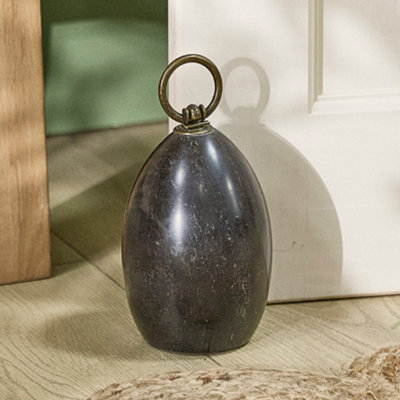 Contemporary Black Marble Door Stopper Heavy Weight Decorative Door ...
