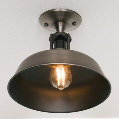 Contemporary Brushed Dark Silver Pendant Ceiling Light