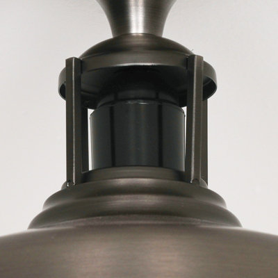Contemporary Brushed Dark Silver Pendant Ceiling Light
