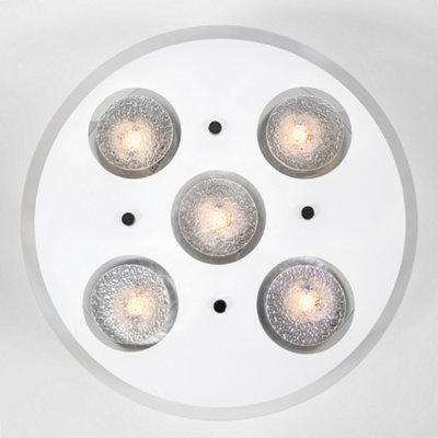 Contemporary Circular LED Bathroom Flush Ceiling Light with Clear ...