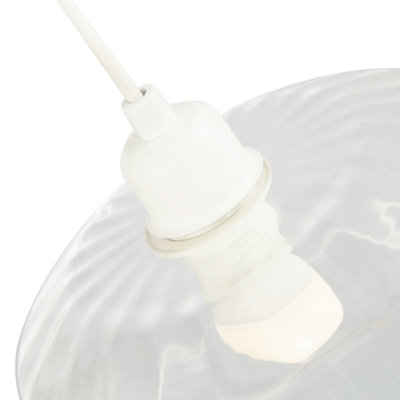 Contemporary Clear Ribbed Glass Non Electric Pendant Lamp Shade with ...