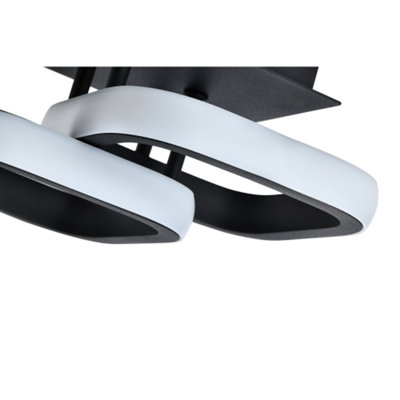 Contemporary Compact Double Head 19w LED Ceiling Light Fitting in Matt ...