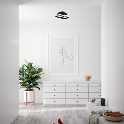 Contemporary Compact Double Head 19w LED Ceiling Light Fitting in Matt ...