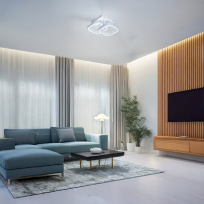 Contemporary Compact Double Head 40w LED Ceiling Light Fitting in Matt ...