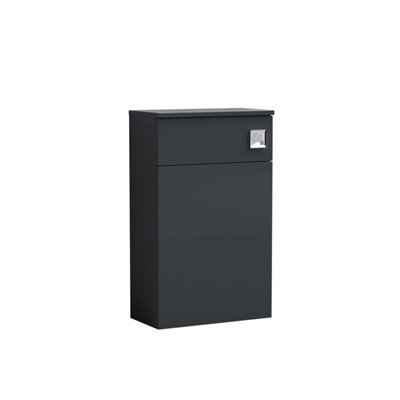 Contemporary Compact WC Toilet Unit 500mm - Dark Grey