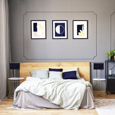 Contemporary Designer Midnight Blue Crushed Velvet Fabric Rectangular ...