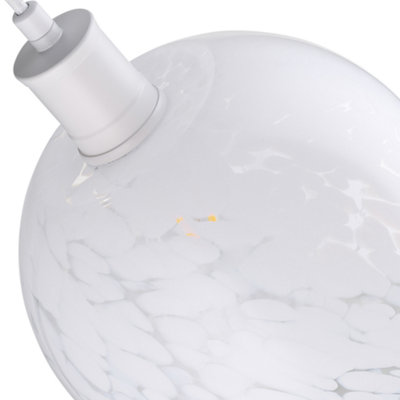 Contemporary Designer Opal White Snowflake Glass Pendant Ceiling ...