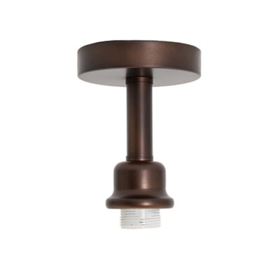 CONTEMPORARY DESIGNER SHORT SEMI FLUSH MATT BRONZE CEILING ROSE