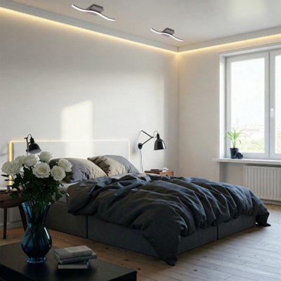 Contemporary Designer Single Wavy Strip LED Ceiling Light Fitting in ...