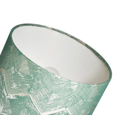 Contemporary Emerald Green Drum Lamp Shade with Gold and Silver ...