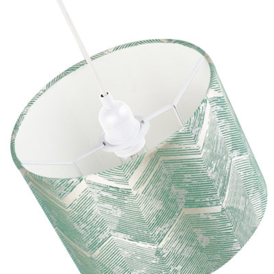 Contemporary Emerald Green Drum Lamp Shade with Gold and Silver ...