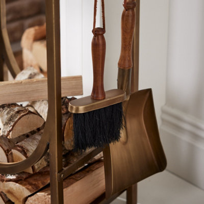 Contemporary Fireplace Freestanding Fireside Christmas Tree Log Holder ...