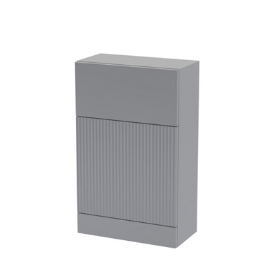 Contemporary Fluted 500mm Floor Standing WC Unit, Satin Grey