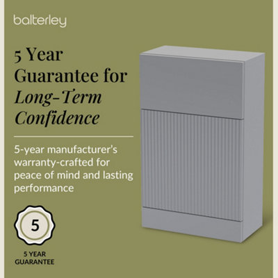 Contemporary Fluted 500mm Floor Standing WC Unit, Satin Grey