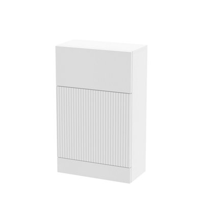 Contemporary Fluted 500mm Floor Standing WC Unit, Satin White