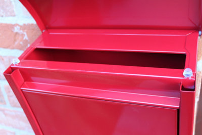 Contemporary Galvanised Wall Mounted Post Box Powder-Coated in Red ...