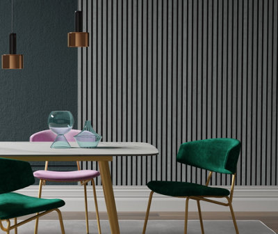 Contemporary Grey Acoustic slat wood wall panel