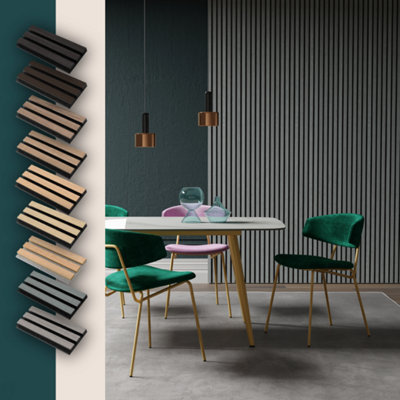 Contemporary Grey Acoustic Wood Slat Wall Panel